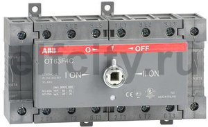 Реверсивный рубильник OT63F4C до 63А 4-полюсный для установки на DIN ...